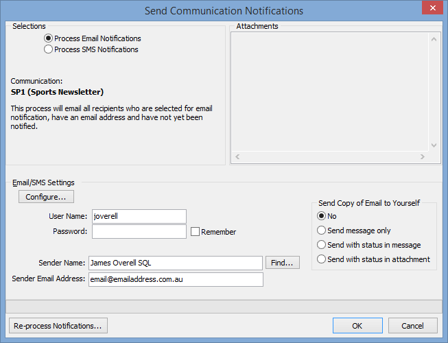 Sending notifications - Synergetic Application - Confluence